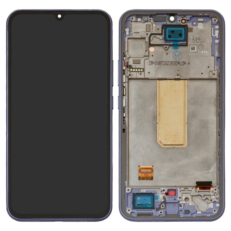 LCD compatible with Samsung A346 Galaxy A34 5G, (purple, with frame ...